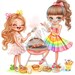 Kawaii BBQ Girls Clipart | Summer Picnic Illustration (digital Download ...