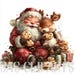10 Cute Red Santa and Friends Clipart: Funny Holiday Trio Illustration ...