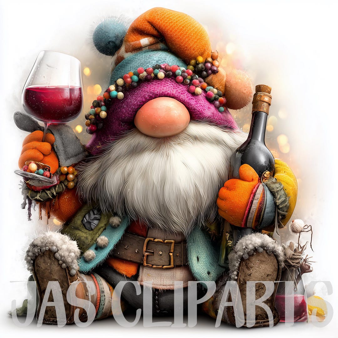 22 Autumn Gnome Clipart: Cute Winter Fall Harvest Gnome Bundle With ...
