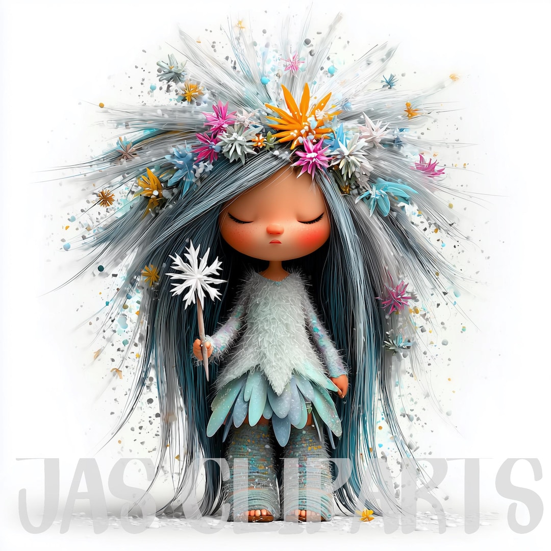 12 Winter Snow Fairy Clipart: Christmas Ice Princess PNG, Magical ...