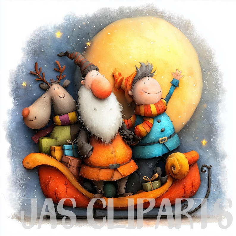 10 Santa Claus Clipart Bundle: Christmas Holiday PNG, Cute Santa and ...