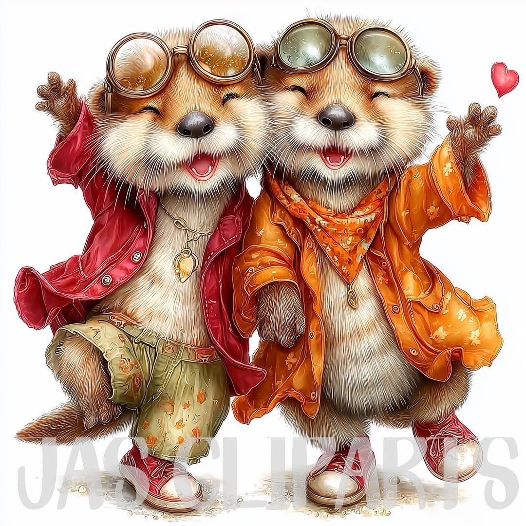 24 Whimsical Valentine Animals Clipart Set: Romantic Character Bundle ...