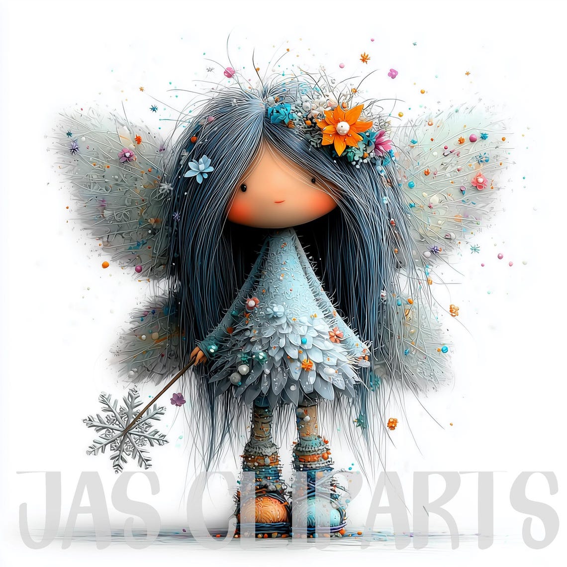 12 Whimsical Fairy Clipart: Cute Winter Christmas Fairy PNG, Fantasy ...
