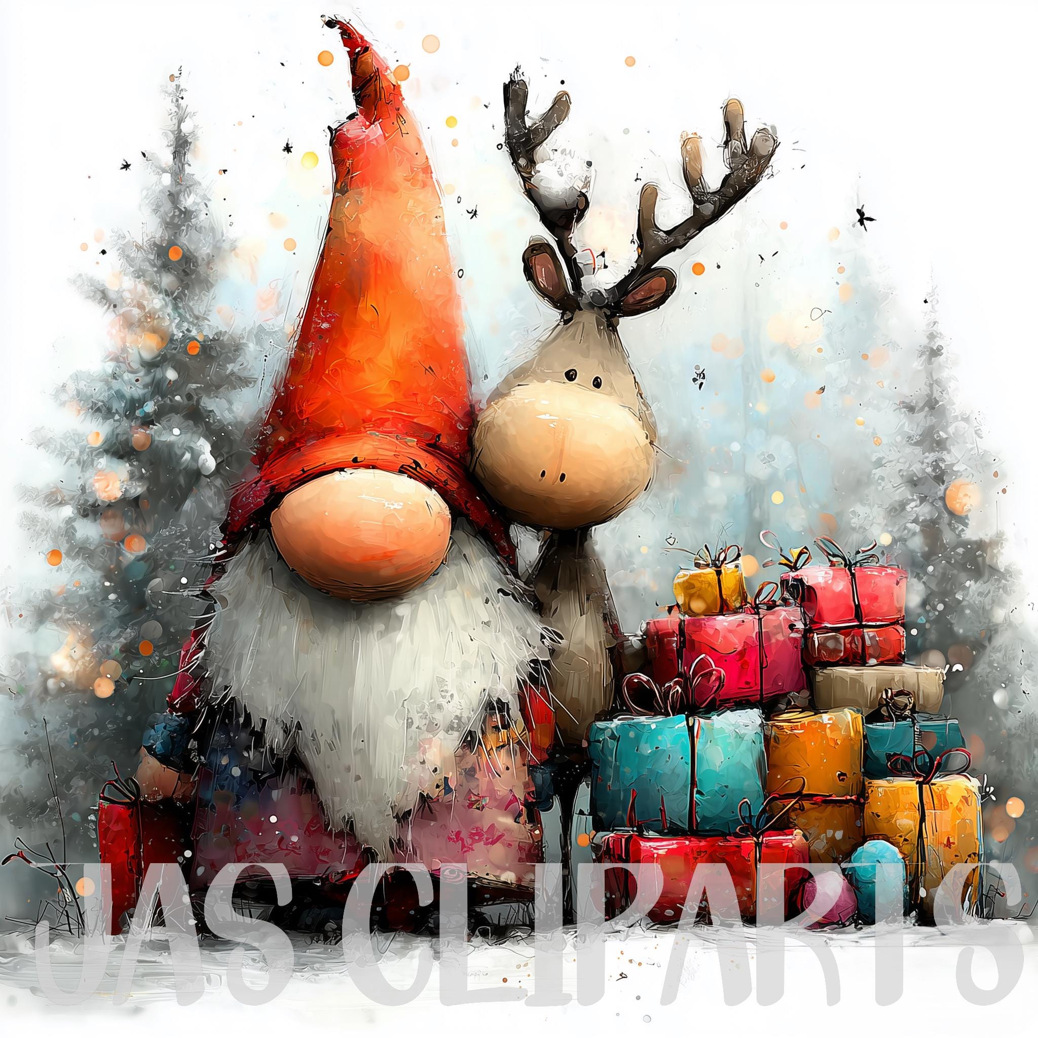 12 Little Christmas Gnomes Clipart: Festive Winter PNG Gnomes With ...