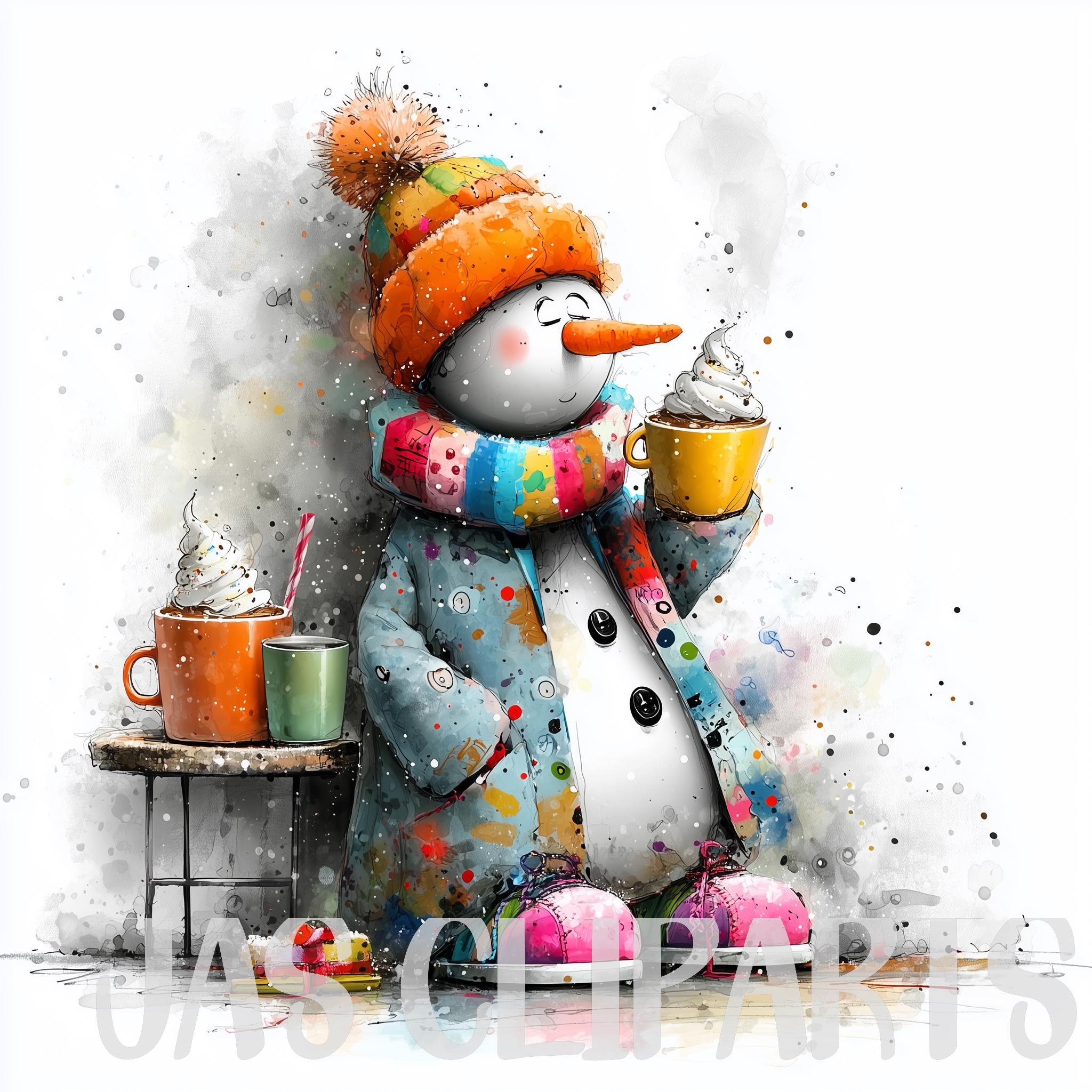 14 Cozy Winter Snowman Clipart: Cute Christmas Character PNG Whimsical ...