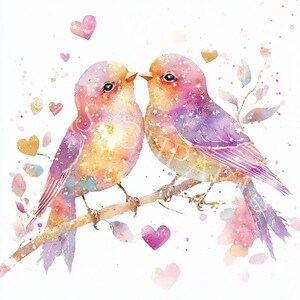 Lovebirds Clipart Kit, Valentines Bird Clipart, 10 High Res Images 300 ...