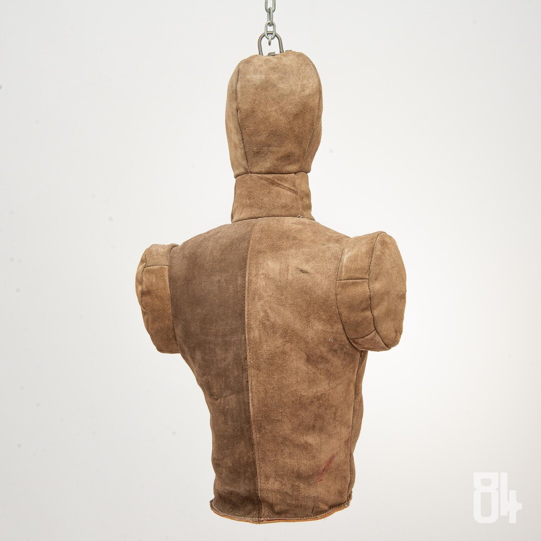 Vintage Brown Leather Punching Dummy Torso, Small Antique Boxing Dummy ...