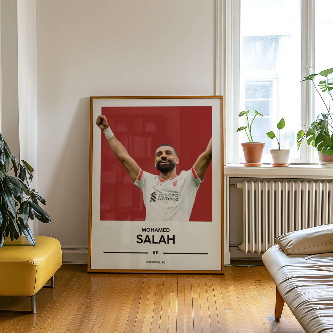 Mohamed Salah Poster, Liverpool FC Poster, Soccer Gifts, Sports Poster ...
