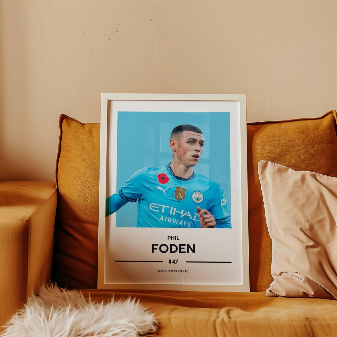 Phil Foden Poster, Manchester City Poster, Soccer Gifts, Sports Poster ...