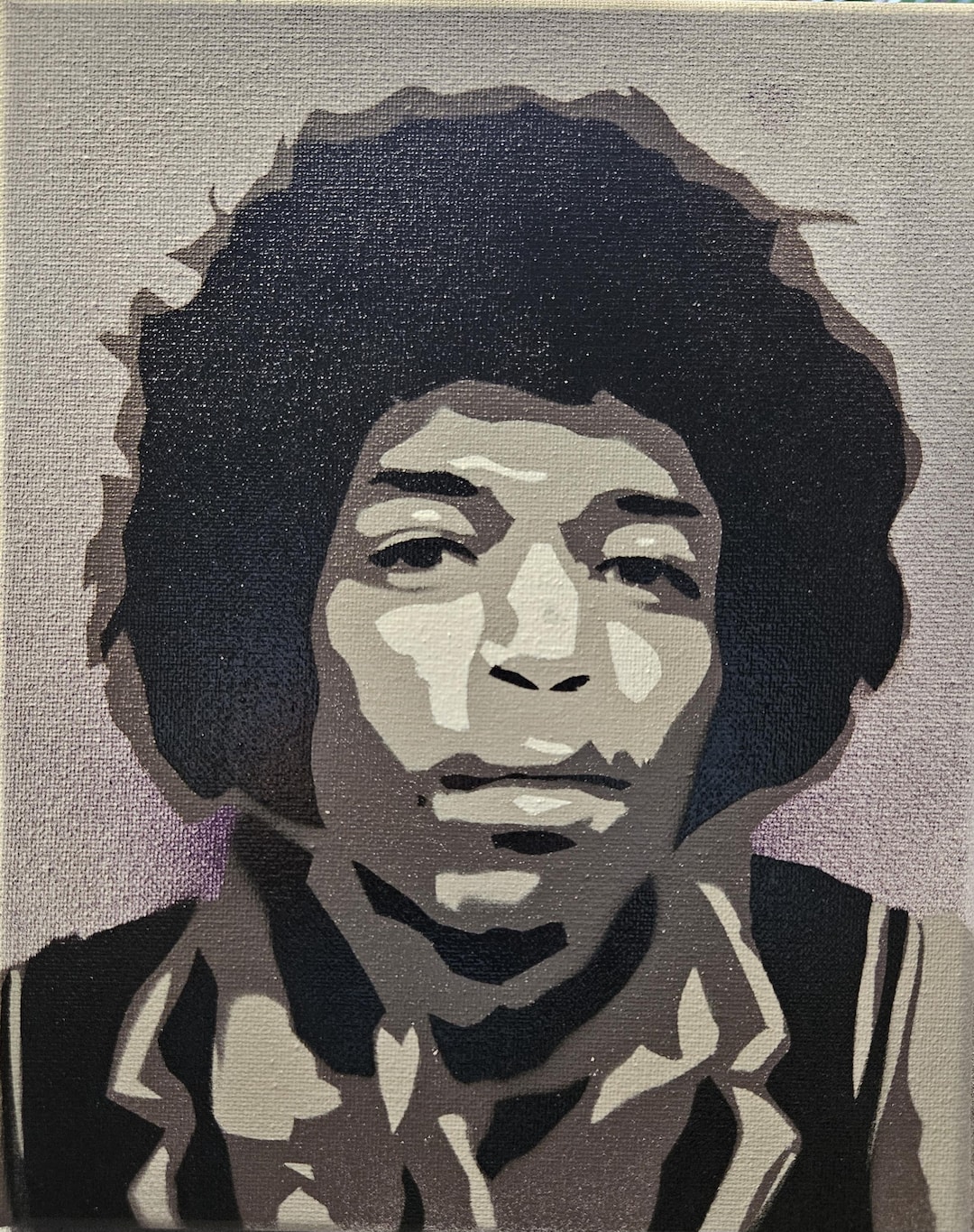 Jimi Hendrix 8x10 Stencil Painting - Etsy