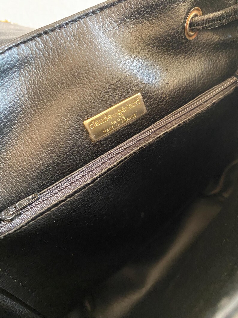 Made in France Claude Gérard Black Leather Bucket Bag - Etsy