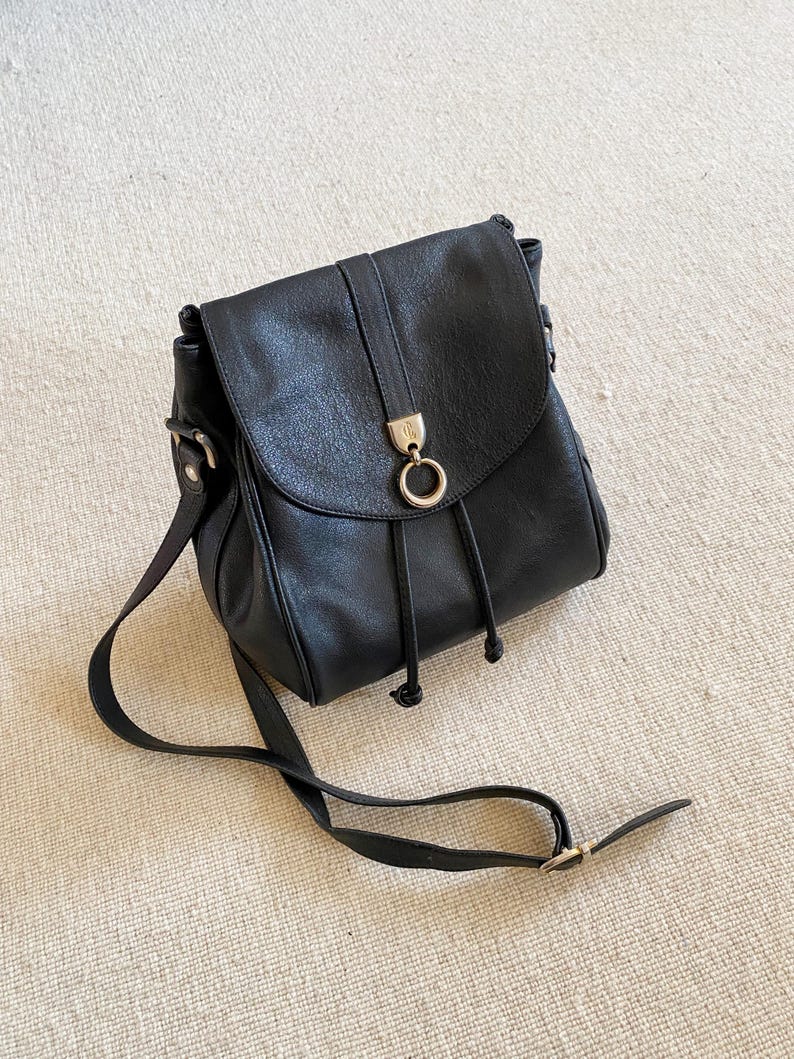 Made in France Claude Gérard Black Leather Bucket Bag - Etsy