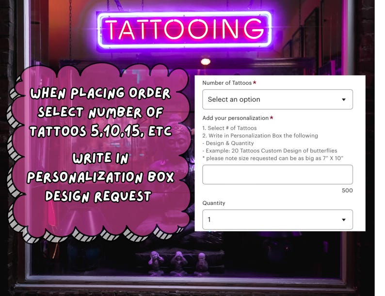 Customizable Temporary Tattoos - Personalized Designs - Party Favors ...