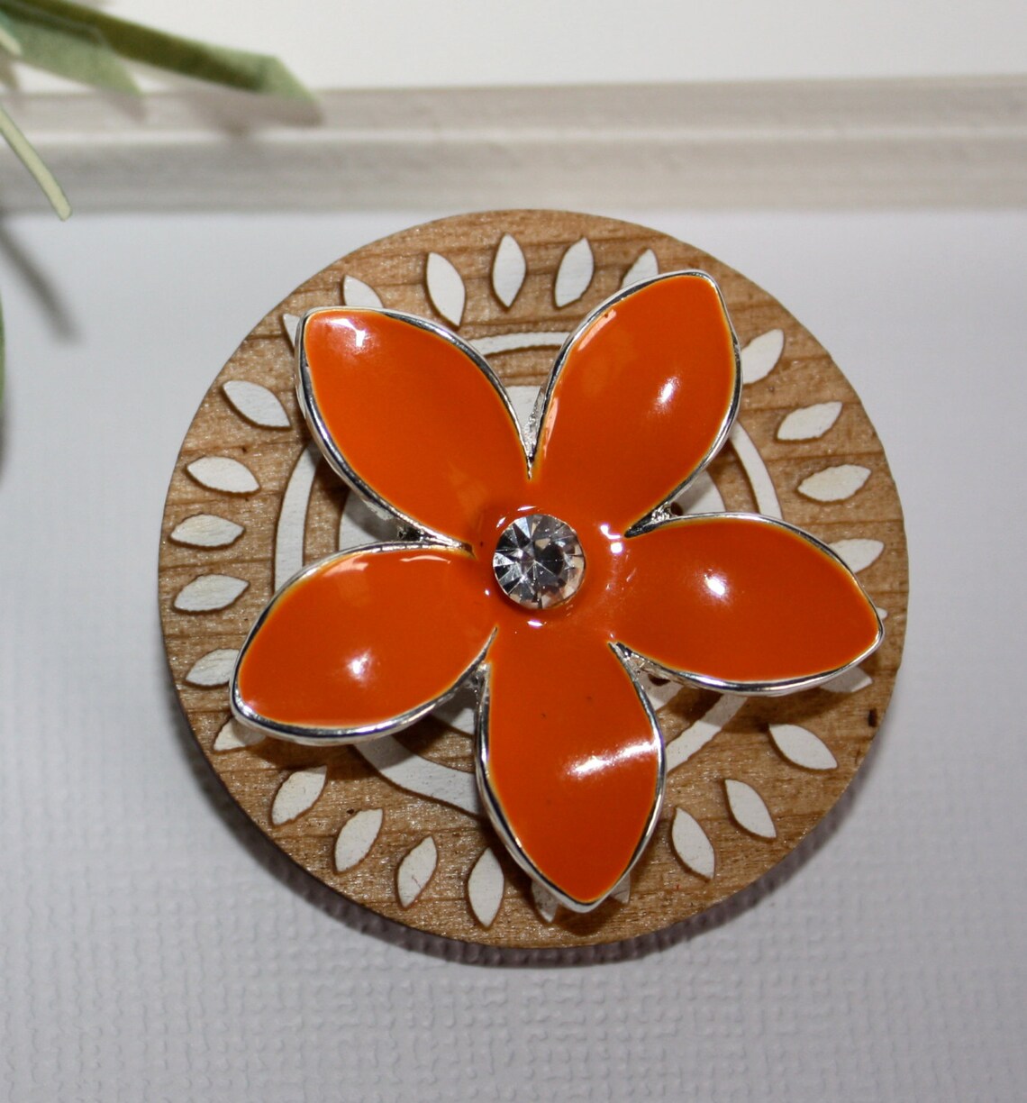 Pin-Broche-Broche-Brochon-Bois Naturel Pin-Organique-Tournesol émaillé ...