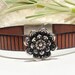 Bracelet-detailed Antique Silver Flower Rivet-10mm Black Lined - Etsy