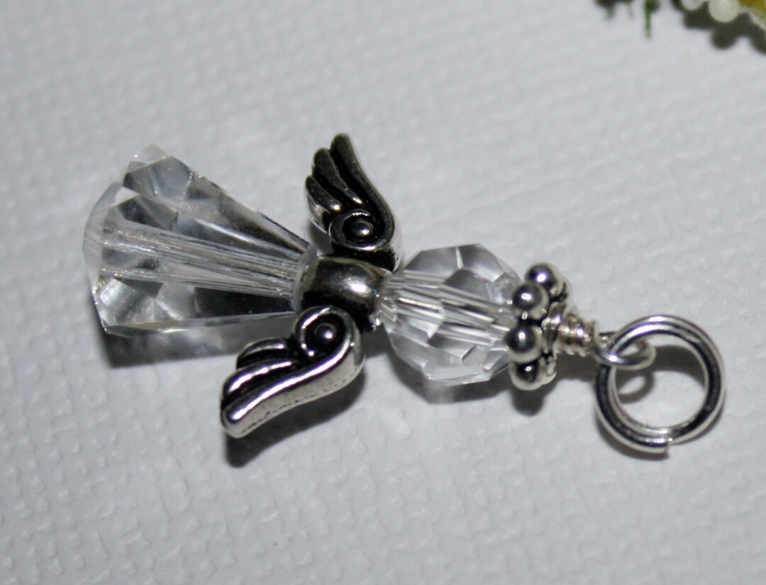 Angel Charm-swarovski Clear Crystal Charm Dangle-angelic Attachable ...