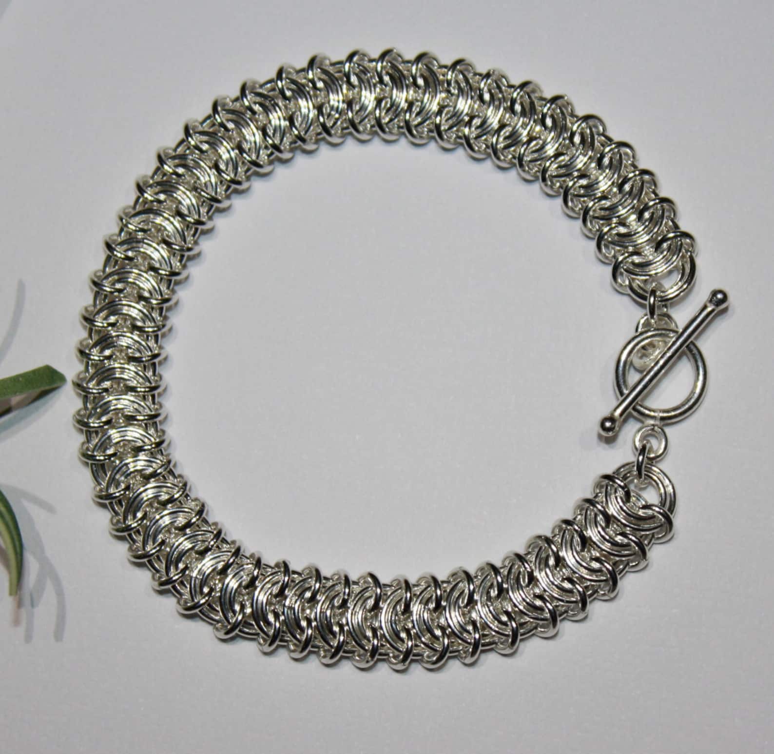 Bracelet-flat Vertebrae Chainmaille Bracelet-sterling Silver ...
