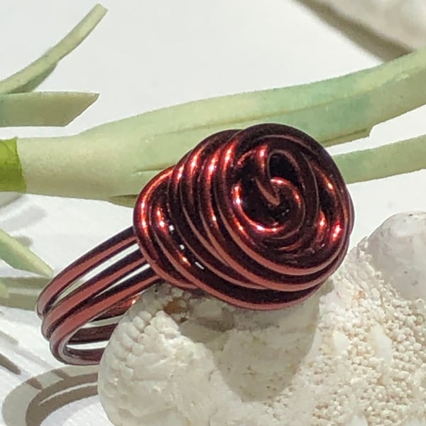 Copper Wire Wrapped Knot Ring - Etsy