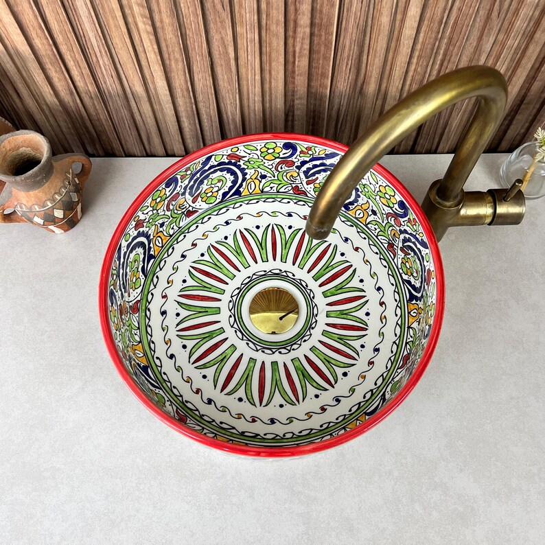 Moroccan Terracotta Sink – Handmade Clay Basin for Rustic & Boho Decor ...