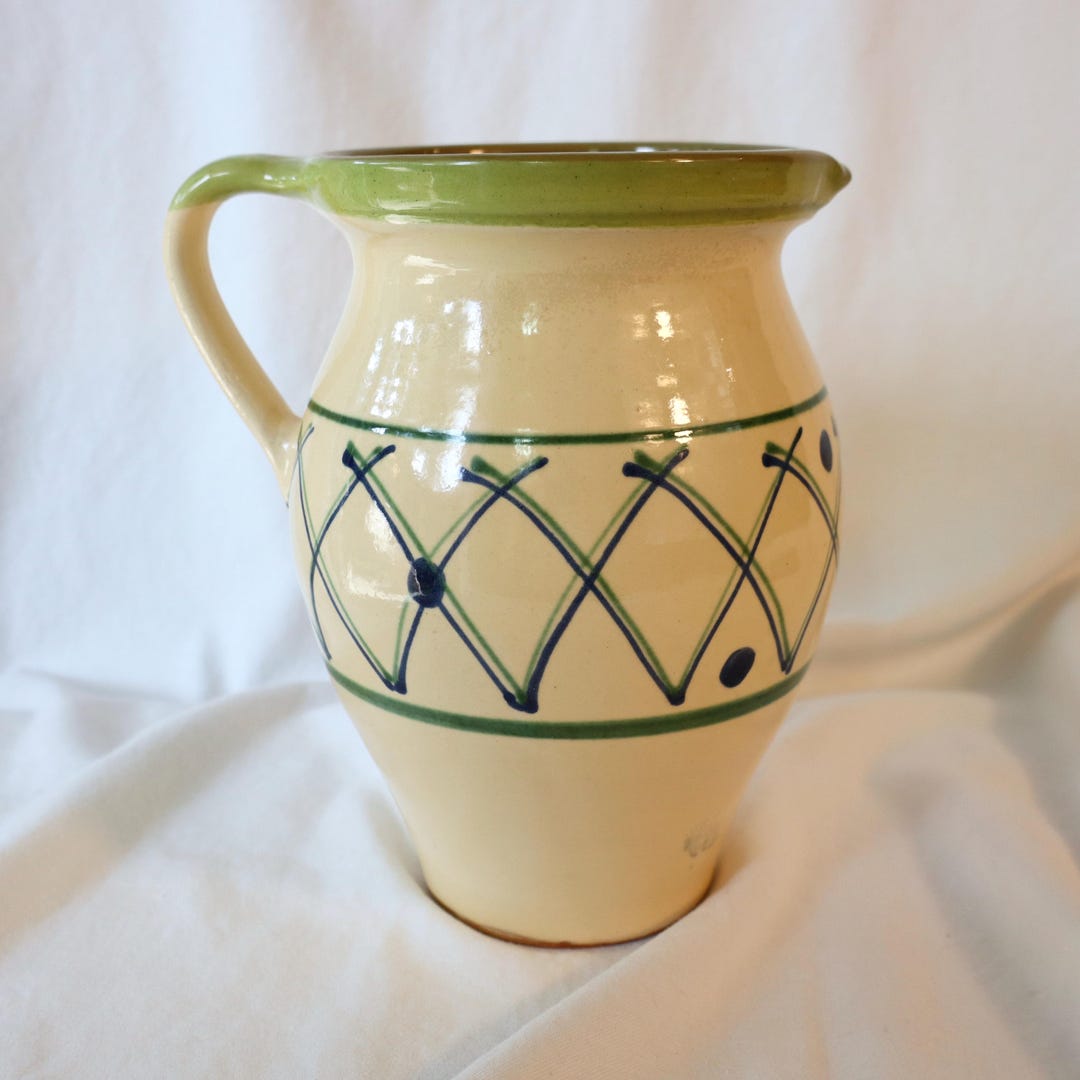 Vintage Terracotta Pottery Barn Pitcher | Kitchen Pitcher | Vase ...