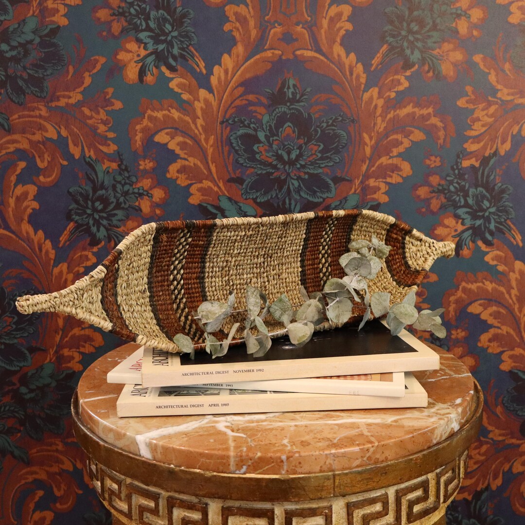 Gambela Wicker Boat Shaped Basket - Etsy