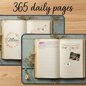 Digital Daily Journal | Hyperlinked Planner With Stickers | Vintage ...