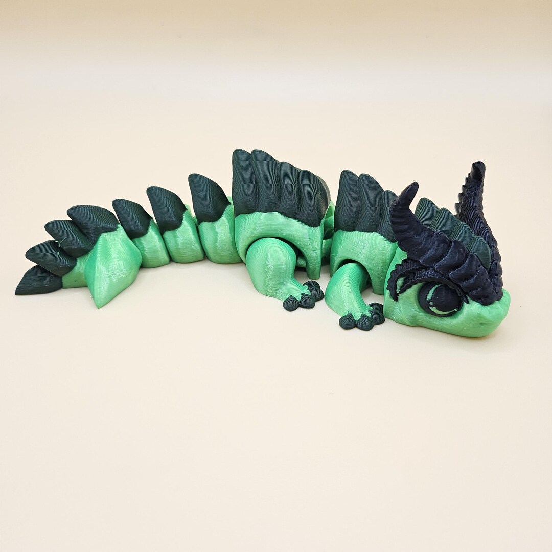 Horned Dragon Articulated Medium Size 3D Printed Posable Dragon Toy ...