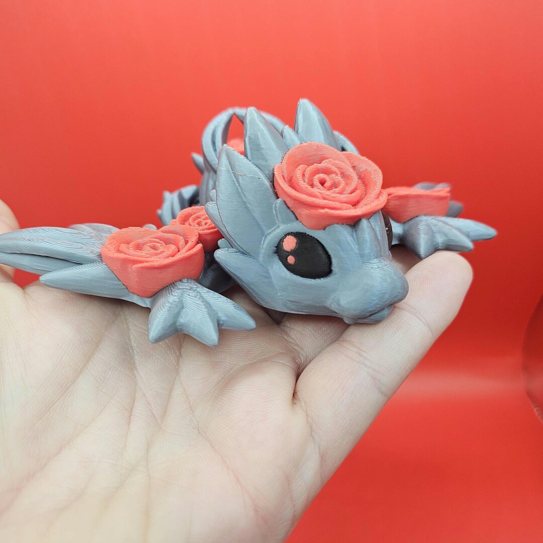 Enchanting Rose Wyvern Figurine – Unique Fantasy Creature Design - Etsy