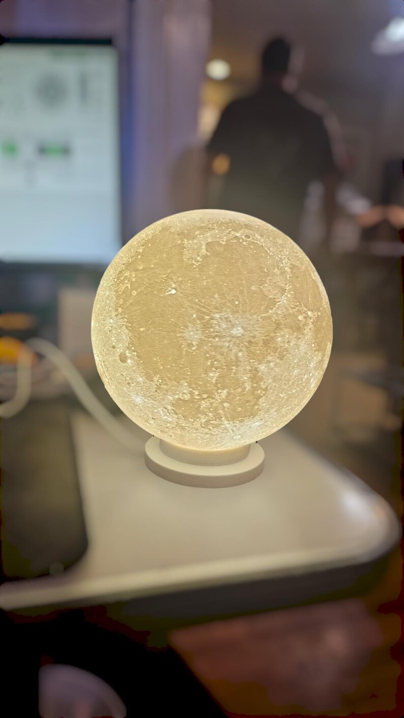 Moon Lamp 3D Printed Realistic LED Night Light for Home Decor, Gift for ...