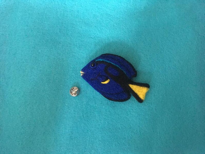 Needle Felted Blue Tang Fish Pin Brooch | Etsy