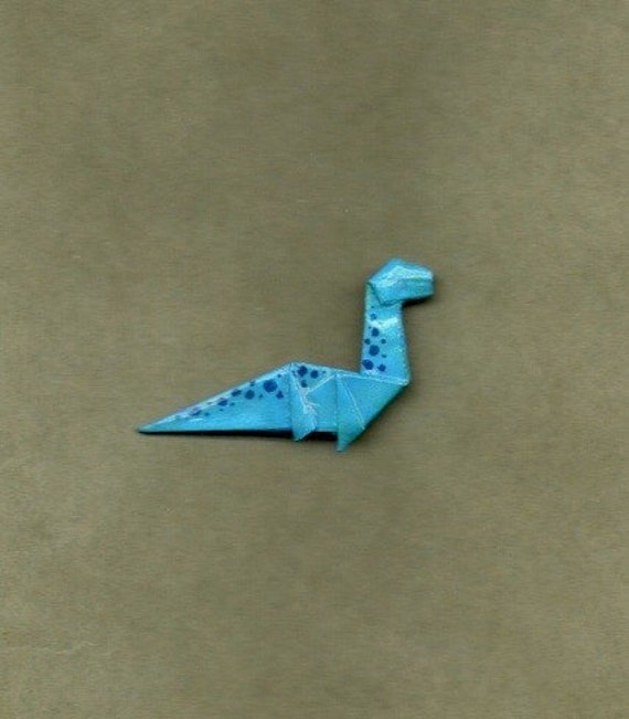 Items similar to Tiny Origami dinosaur pin (plesiosaurus) on Etsy