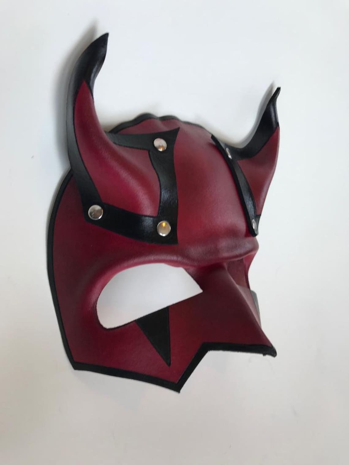 Harlequin Devil Leather Mask - Etsy
