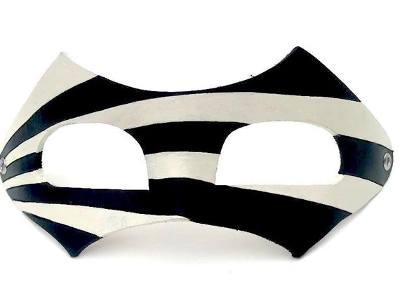Striped Bandit Leather Mask | Etsy