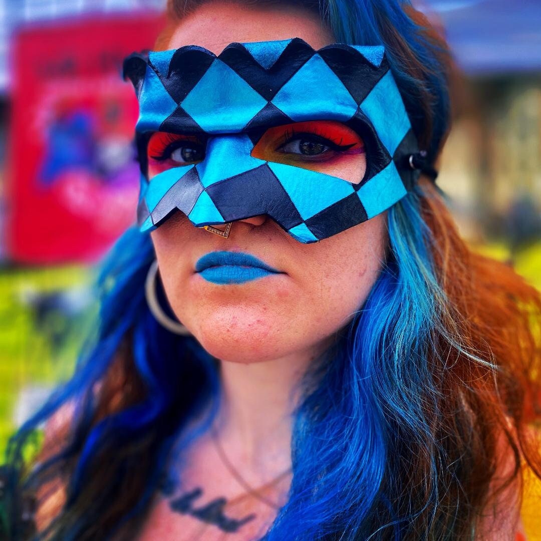 Domino Leather Mask. - Etsy