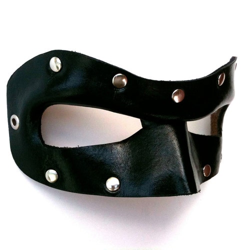 Hero With Studs Leather Mask - Etsy