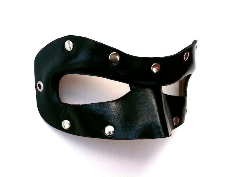 Hero With Studs Leather Mask - Etsy