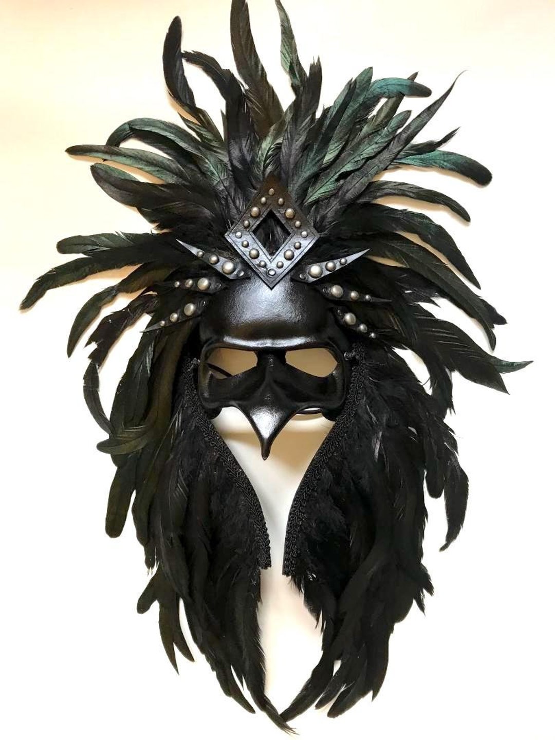 Raven Leather Mask - Etsy