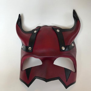 Harlequin Devil Leather Mask - Etsy