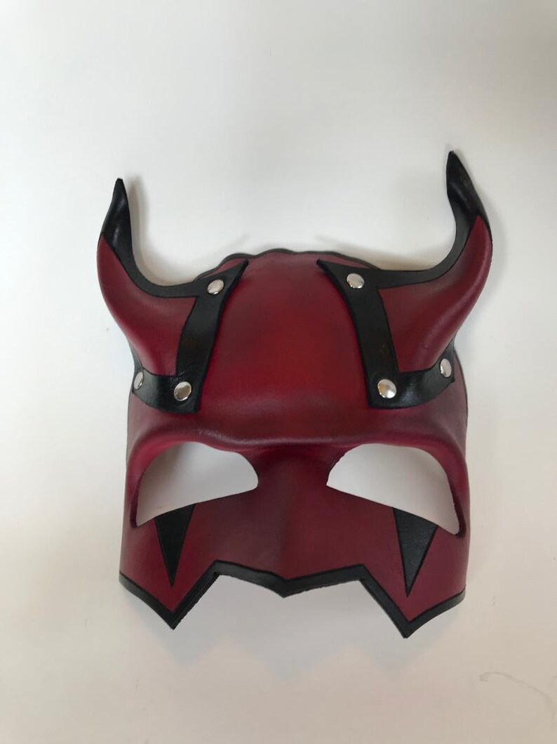 Harlequin Devil Leather Mask - Etsy