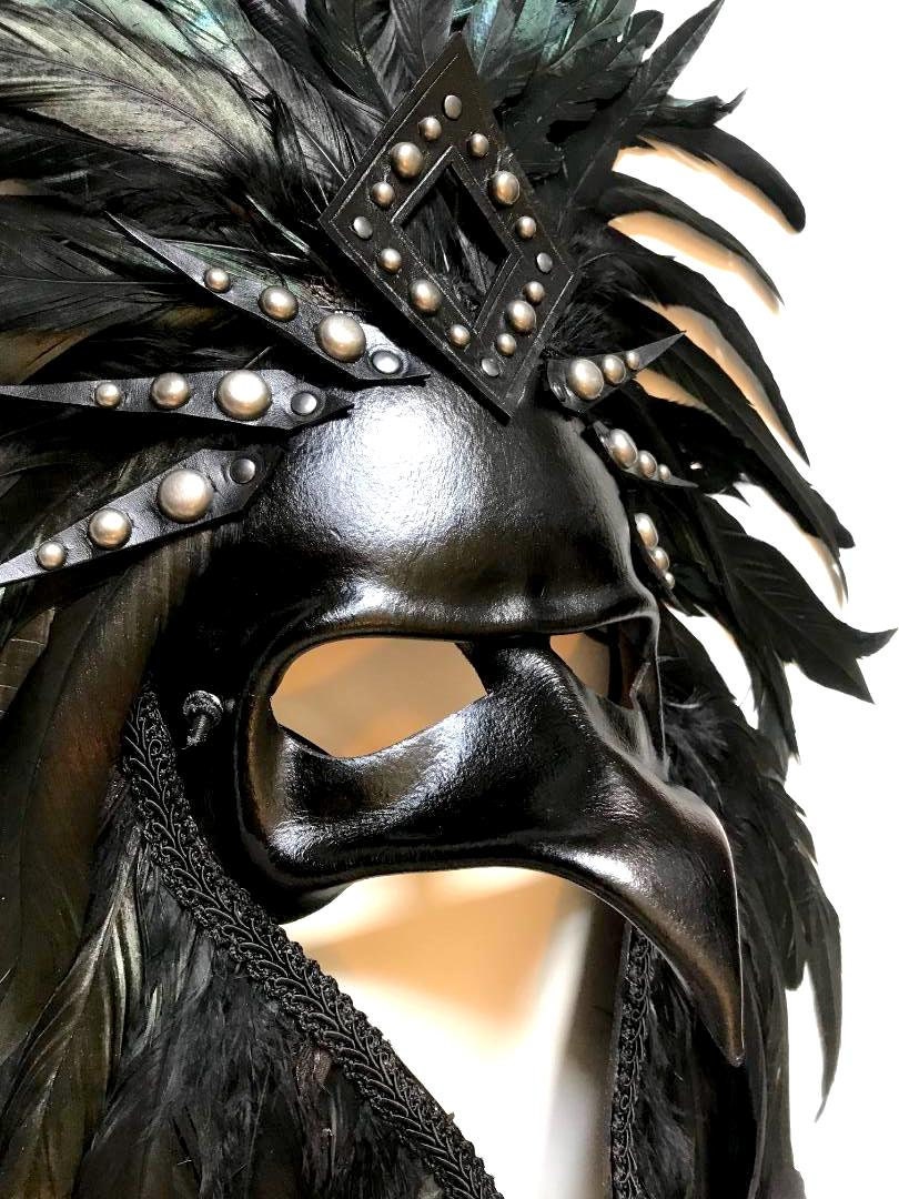 Raven Leather Mask - Etsy