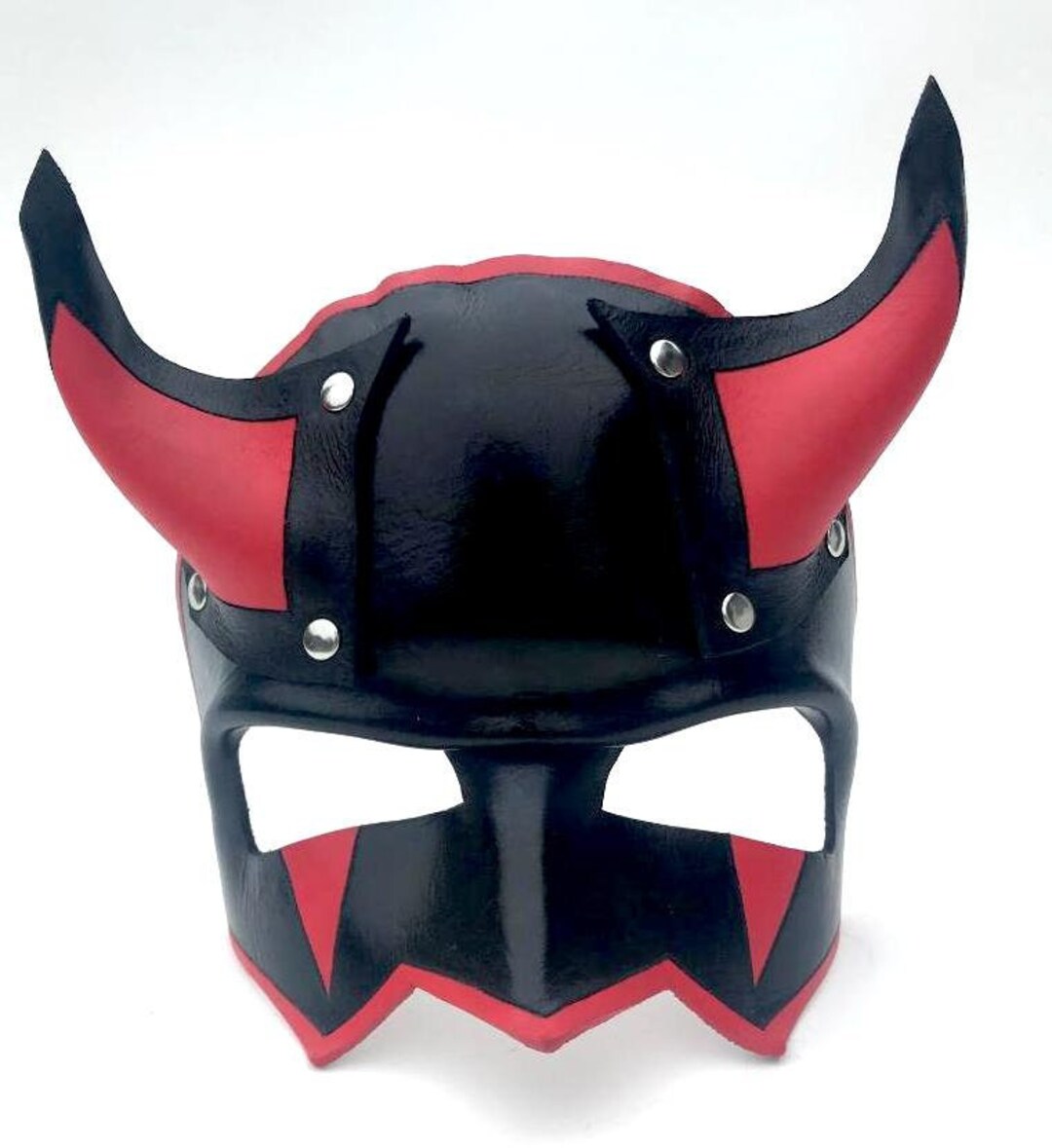 Harlequin Devil Leather Mask - Etsy