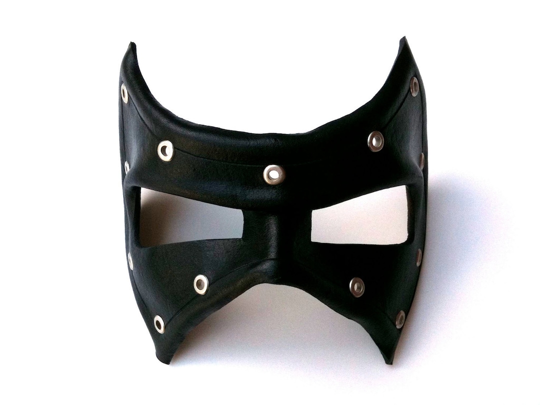 Villain With Grommets Leather Mask - Etsy