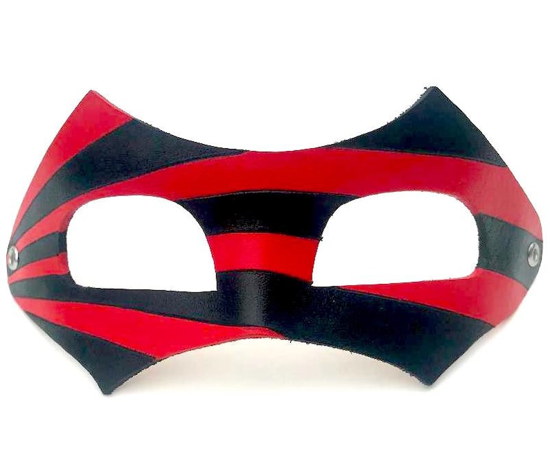 Striped Bandit Leather Mask | Etsy
