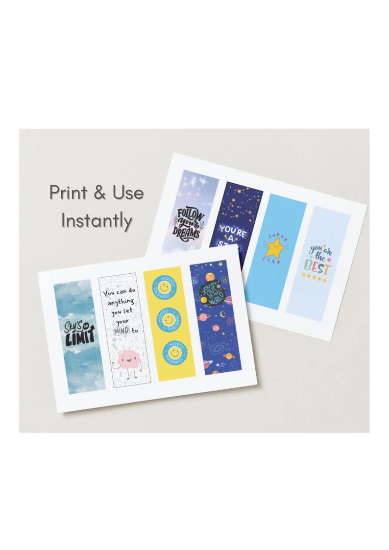 Printable Motivational Bookmarks for Kids - Positive Affirmations ...