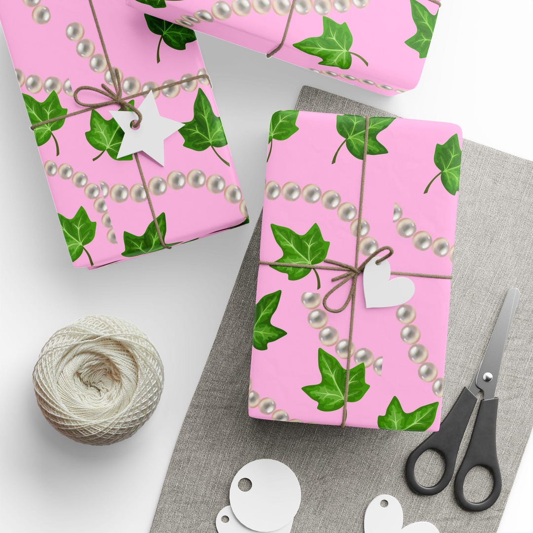 Ivory Leaf Wrapping Paper, Elegant Gift Wrap for Holidays, Floral ...