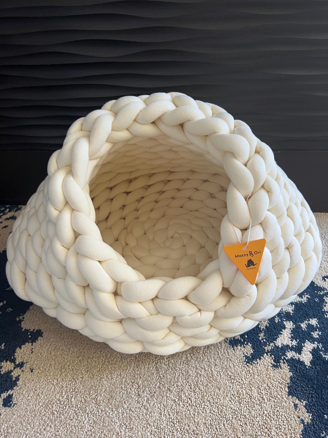 Handmade Chunky Knit Cotton Pet Cave: Cozy Kitten/cat Bed - Etsy
