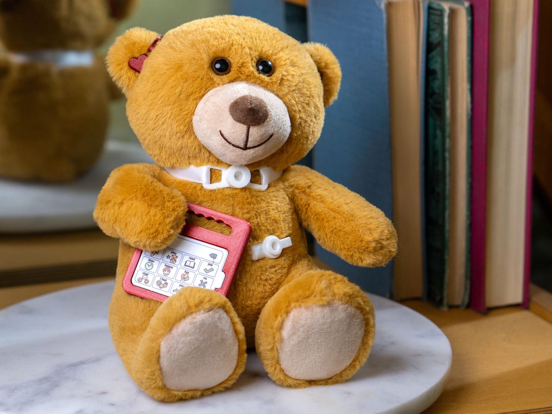 Custom Teddy Bear With AAC, Hearing Aids, and G-button - Custom Made ...