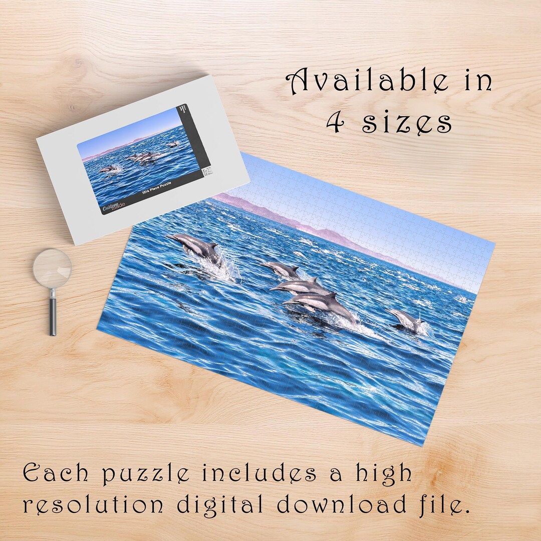 Dolphin Jigsaw Puzzle, 1014 Pieces, Ocean Wildlife Game, Adults, Kids ...