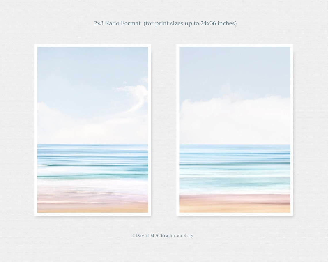 Set of 2 Wave Prints Ocean Wave Print Set Seascape Diptych | Etsy