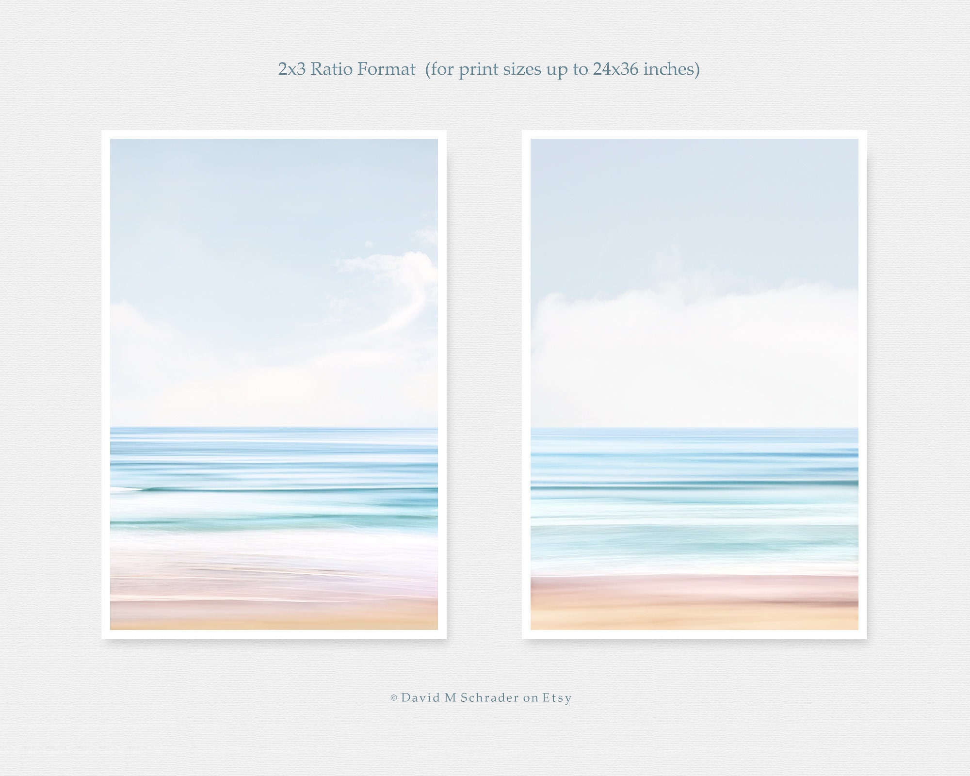 Set of 2 Wave Prints Ocean Wave Print Set Seascape Diptych - Etsy